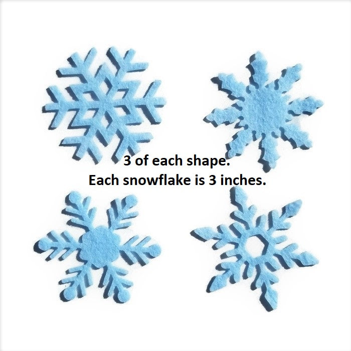 Felt Snowflake Shapes Blue & White – Wildflower Toys